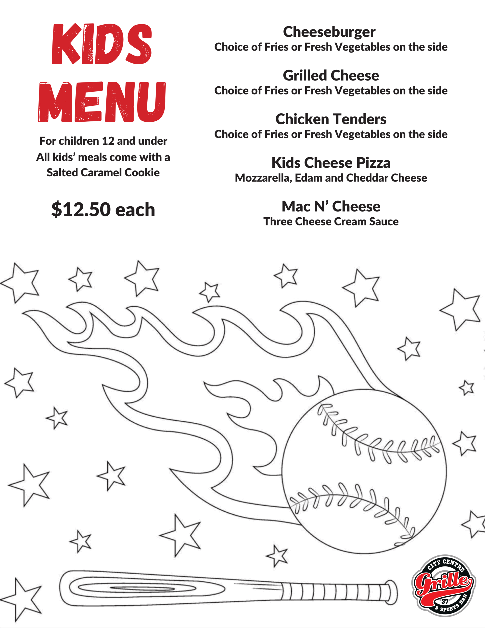 Kids' Menu - City Centre Grille